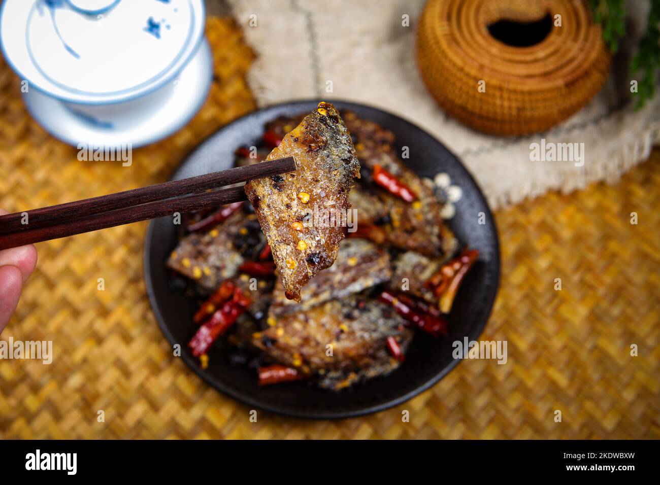 A plate of Fried hairtail Stock Photo - Alamy