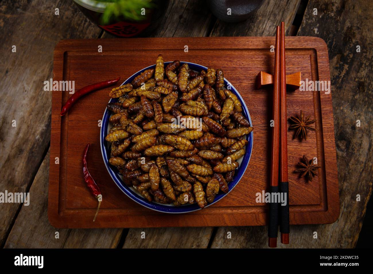 Deep fried silkworm hi-res stock photography and images - Alamy