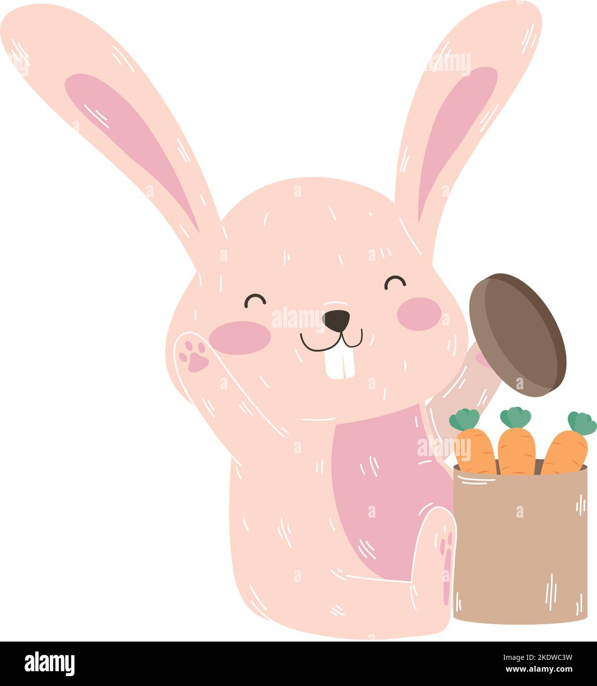 cute rabbit with carrots character Stock Vector Image & Art - Alamy