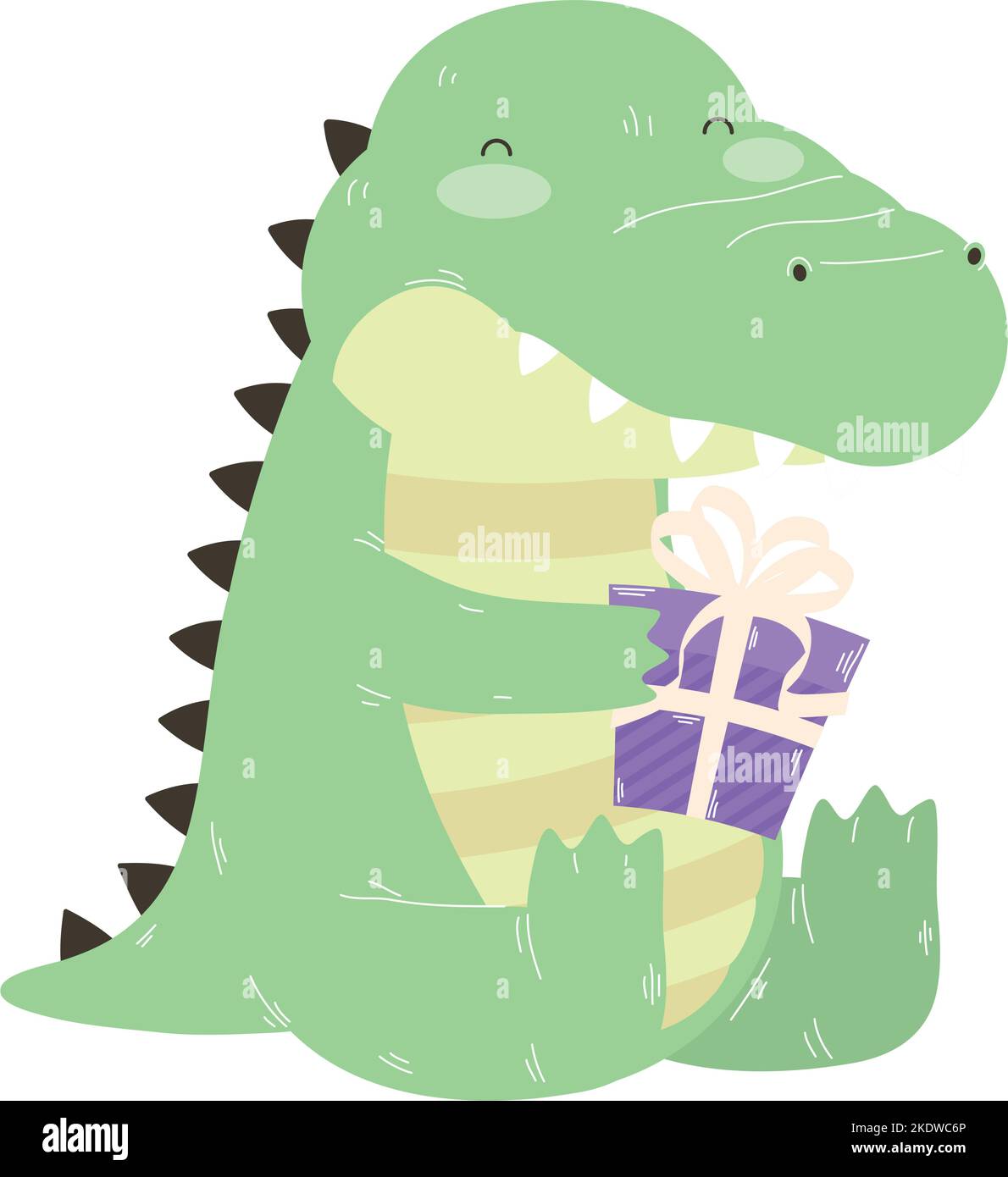 cute crocodile with gift character Stock Vector Image & Art - Alamy