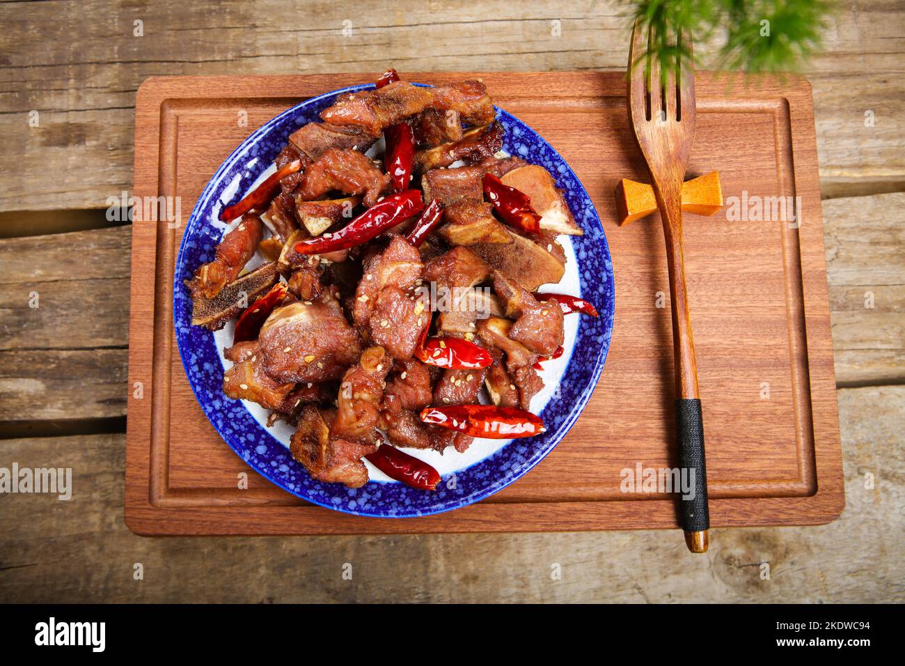 Fried pork chops grain Stock Photo - Alamy