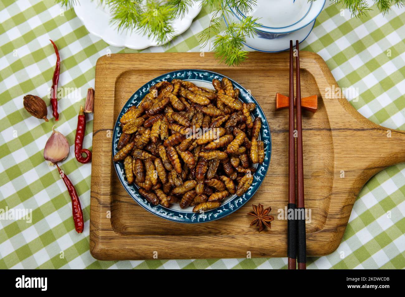 Deep fried silkworm hi-res stock photography and images - Alamy