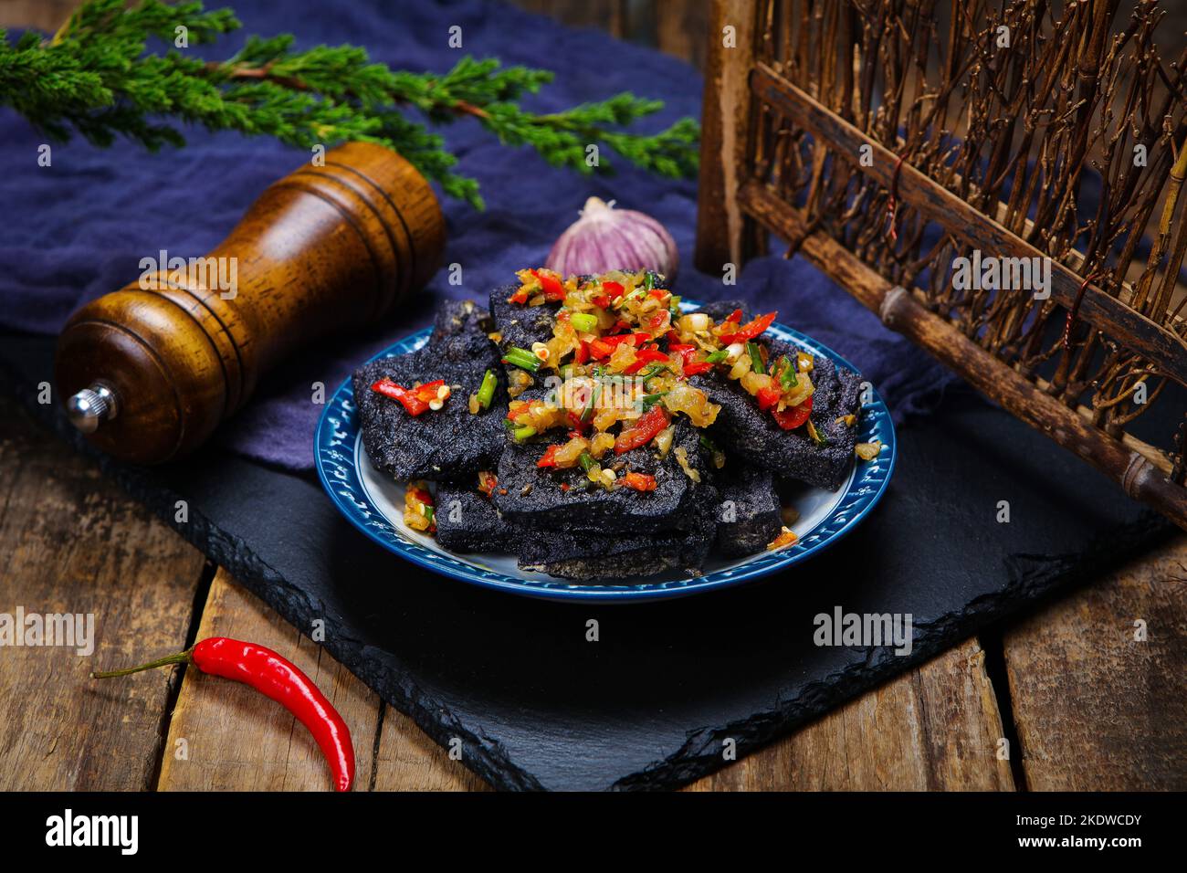 A plate of stinky tofu Stock Photo - Alamy