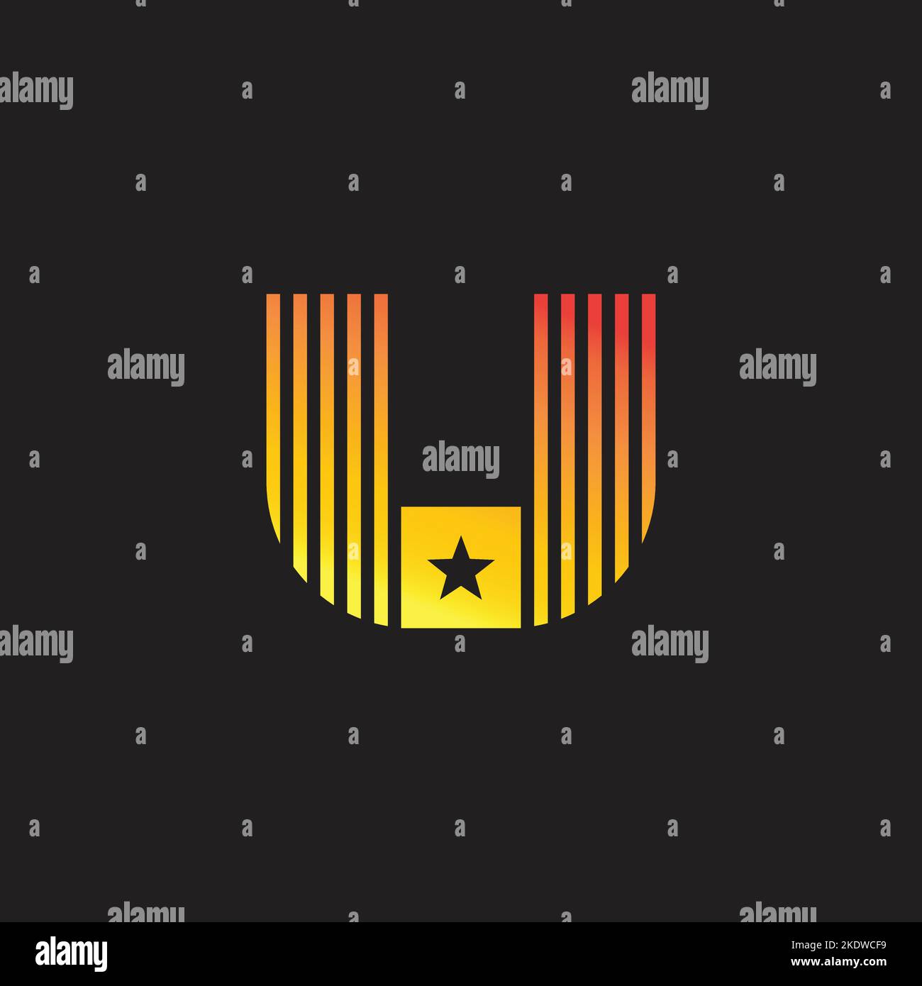 letter u stripes star gradient logo vector Stock Vector Image & Art - Alamy
