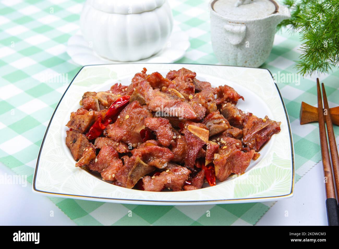 Fried pork chops grain Stock Photo - Alamy