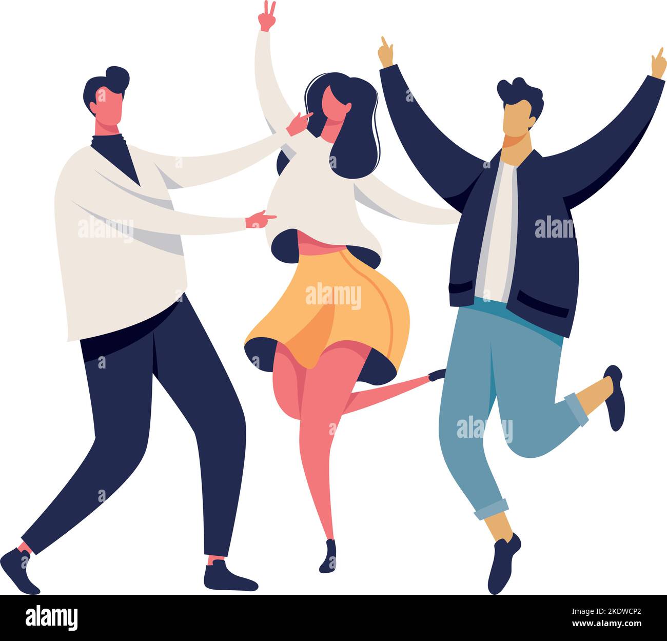 three young persons dancing characters Stock Vector Image & Art - Alamy