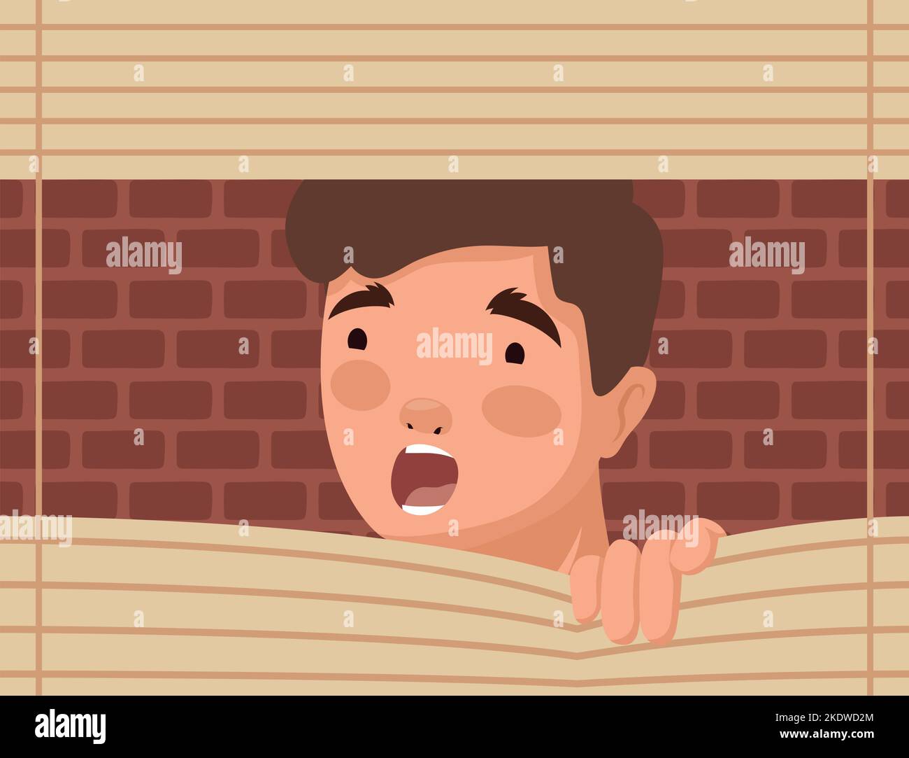 man spying in window character Stock Vector Image & Art - Alamy