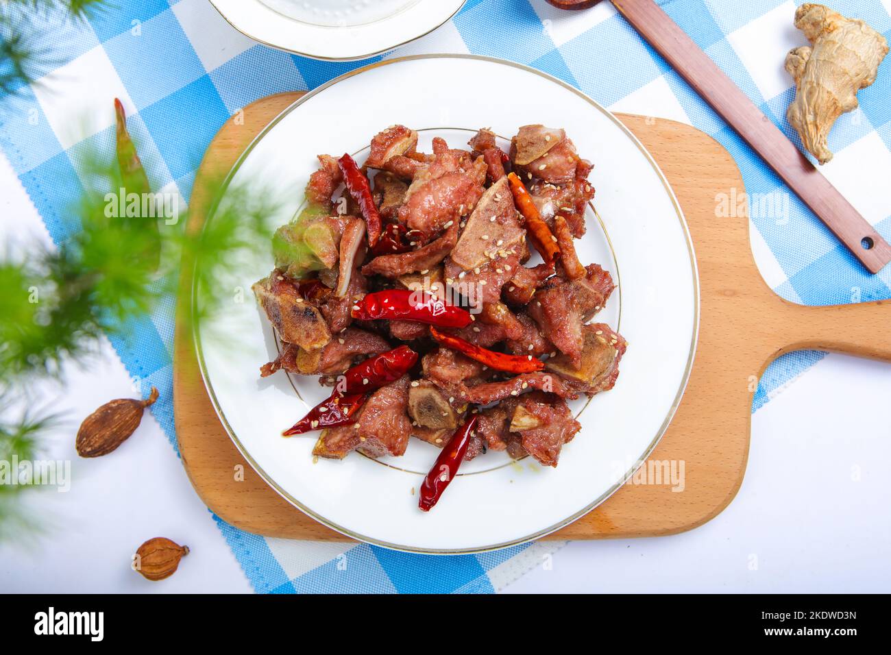 Fried pork chops grain Stock Photo - Alamy