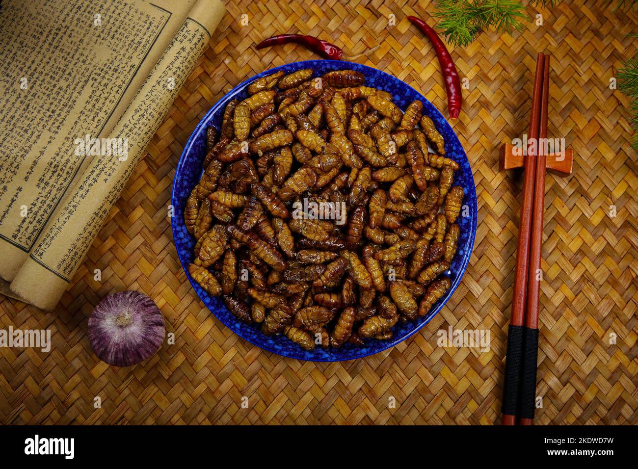 Deep fried silkworm hi-res stock photography and images - Alamy