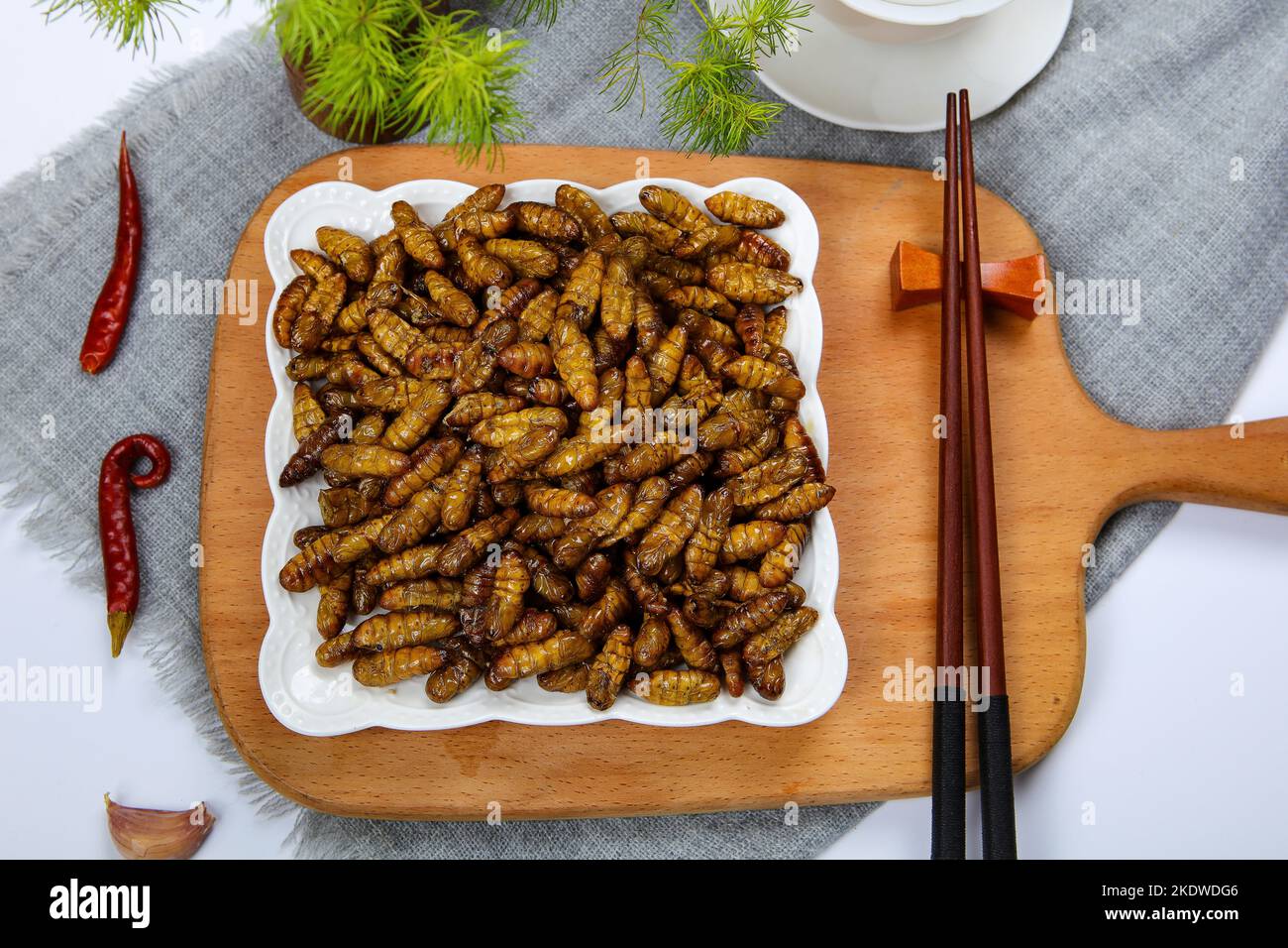 Deep fried silkworm hi-res stock photography and images - Alamy