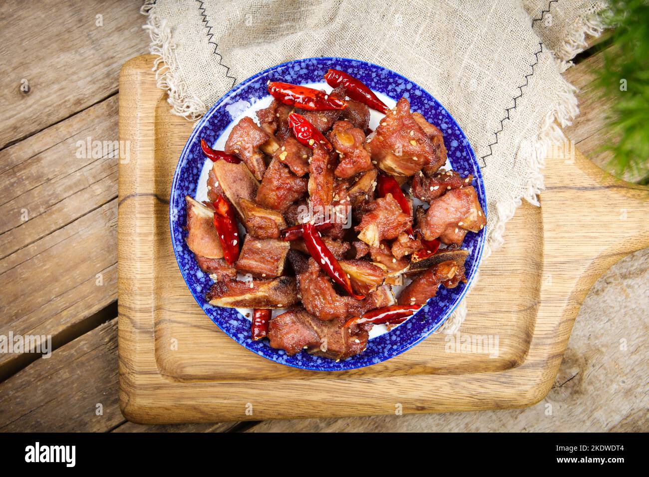 Fried pork chops grain Stock Photo - Alamy