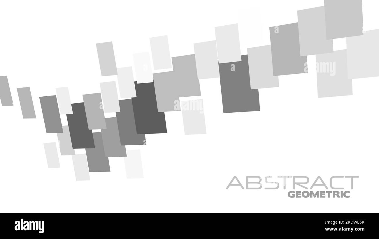 Blockchain Abstract Geometric Illustration With Chain Of Gray Blocks