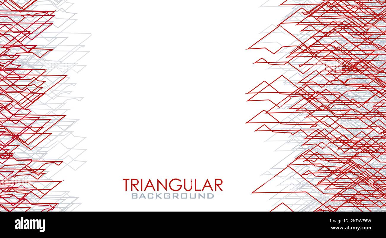 Abstract Triangular Background With Outline Red And Gray Structure Of