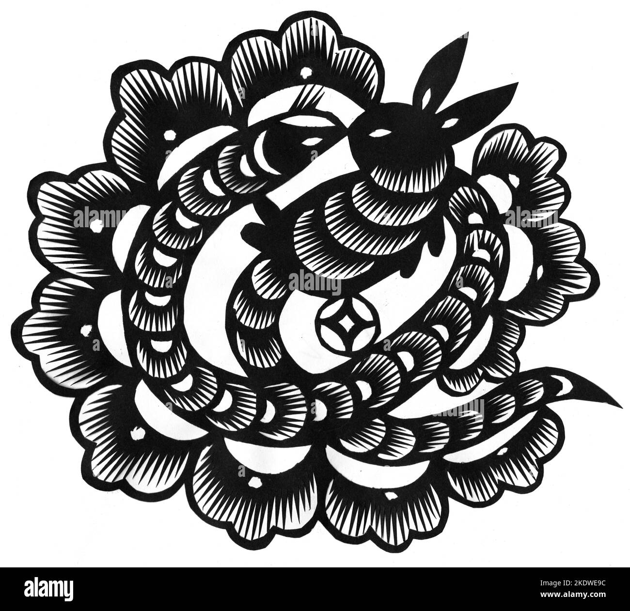 Chinese zodiac snake art Black and White Stock Photos & Images - Alamy