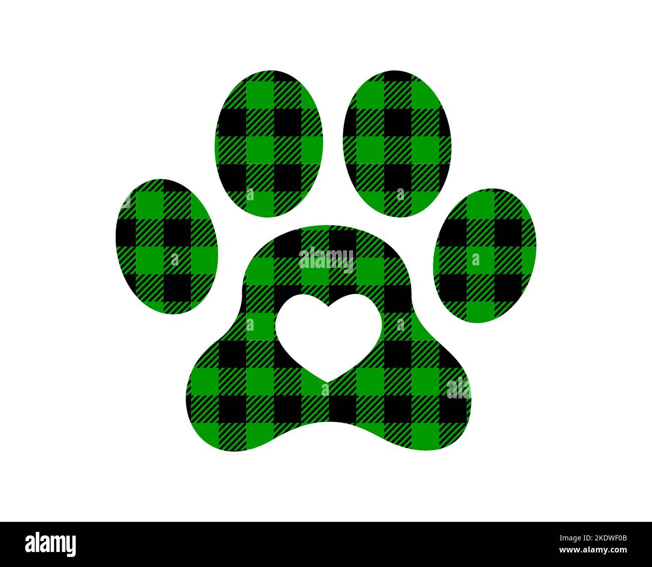 Lime Green Paw Print