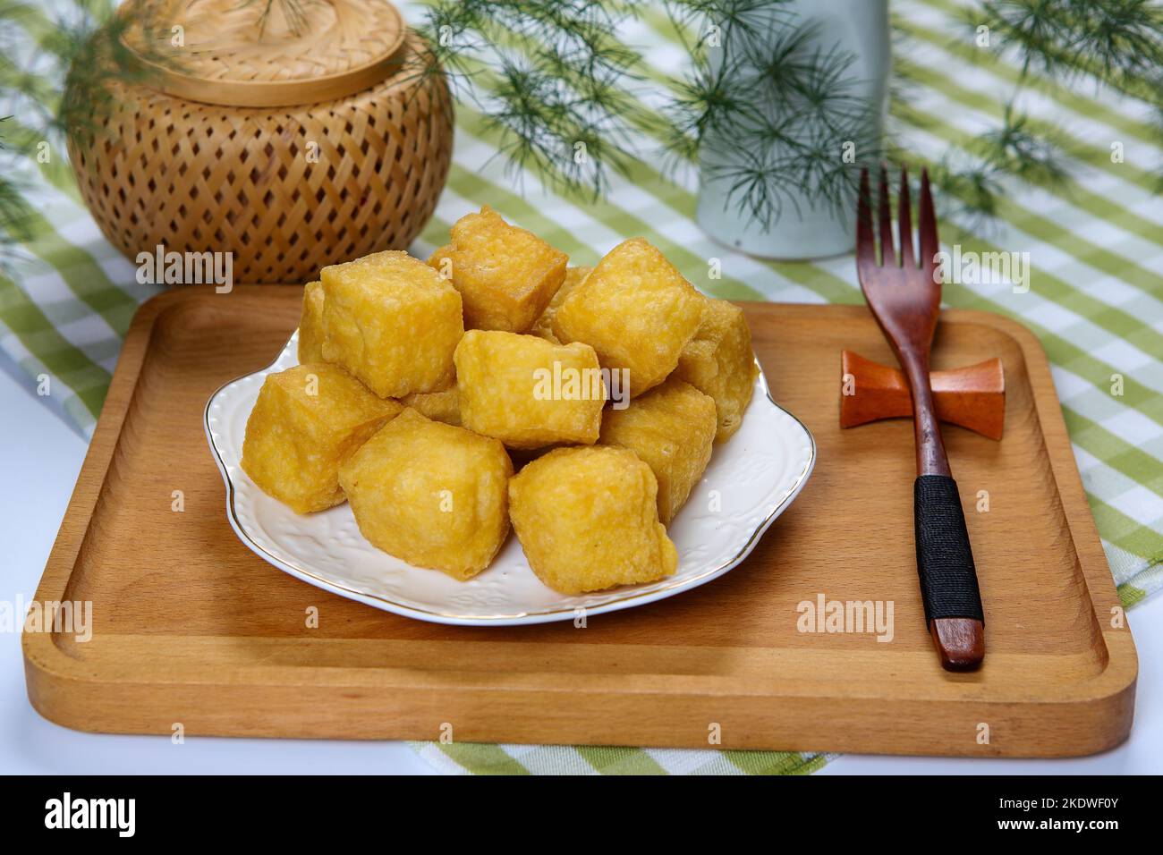 A small amount of oil bean curd Stock Photo - Alamy