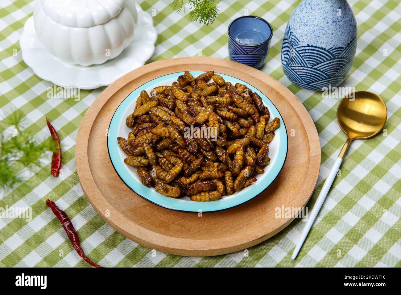 Deep fried silkworm hi-res stock photography and images - Alamy