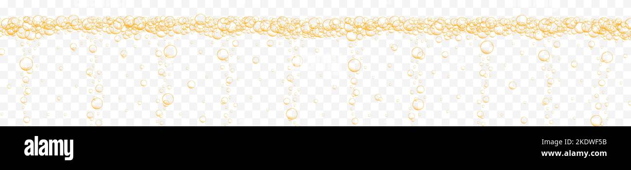 Golden air bubbles stream on transparent background. Sparkling fizzy ... Golden air bubbles stream on transparent background. Sparkling fizzy ...