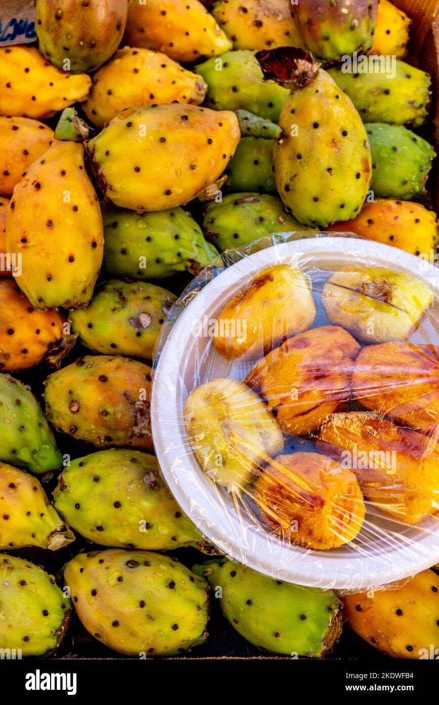 The Typical Sicilian Fruit of Fichi D'India (Prickly Pears) For Sale At ...