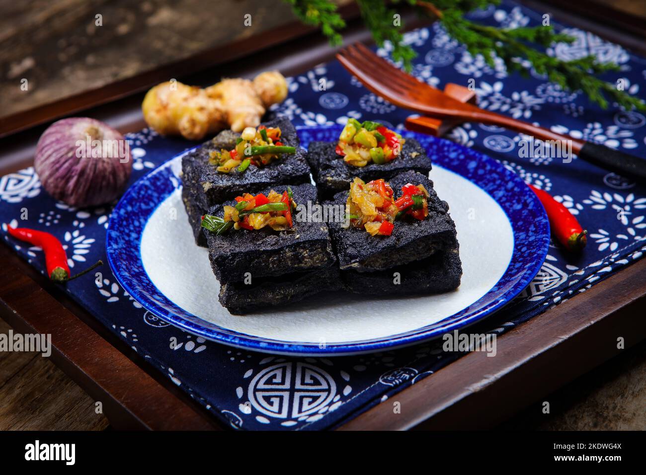 A plate of stinky tofu Stock Photo - Alamy