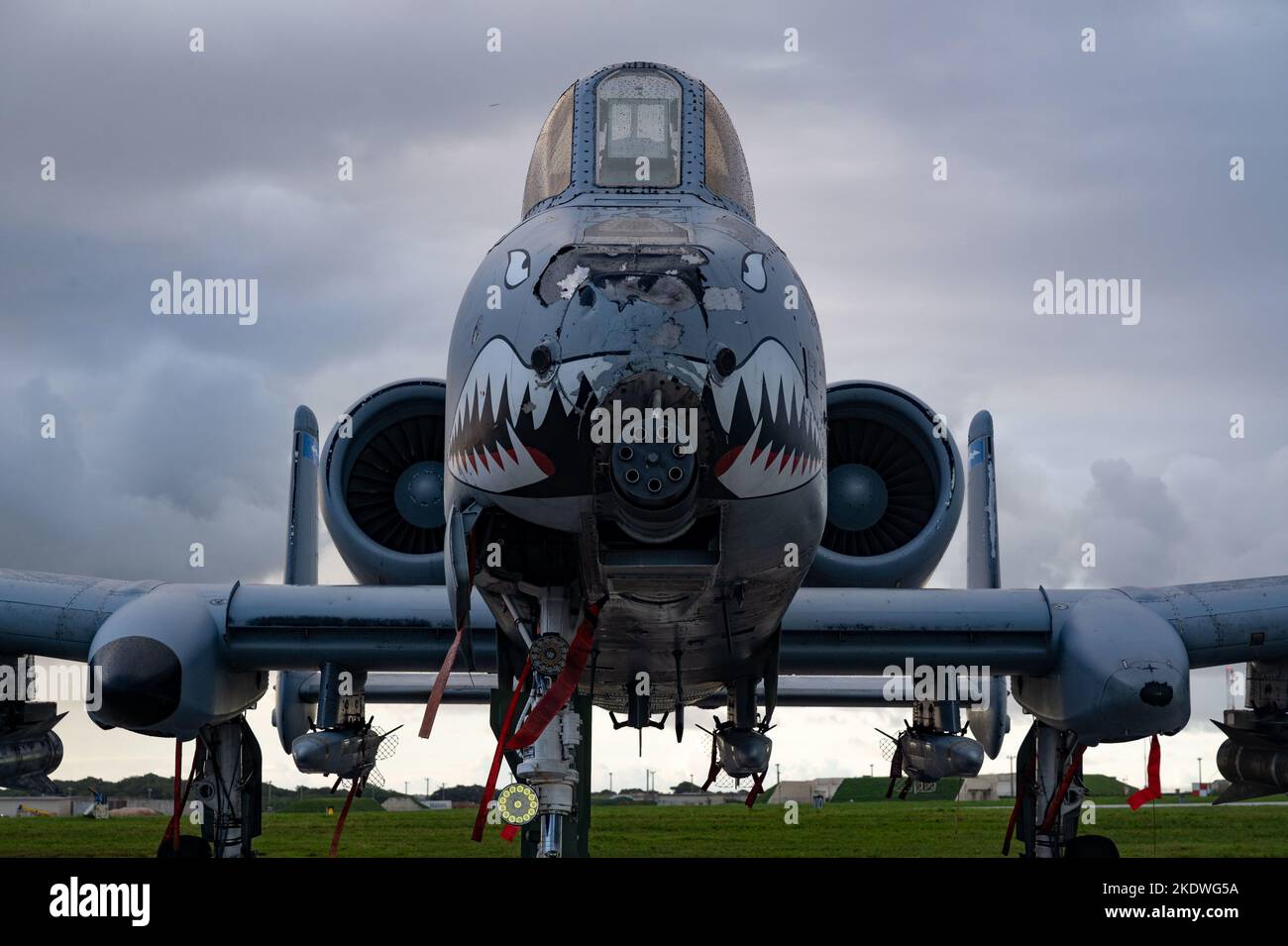 A 23rd Wing A-10C Thunderbolt II sits loaded with four Miniature Air ...