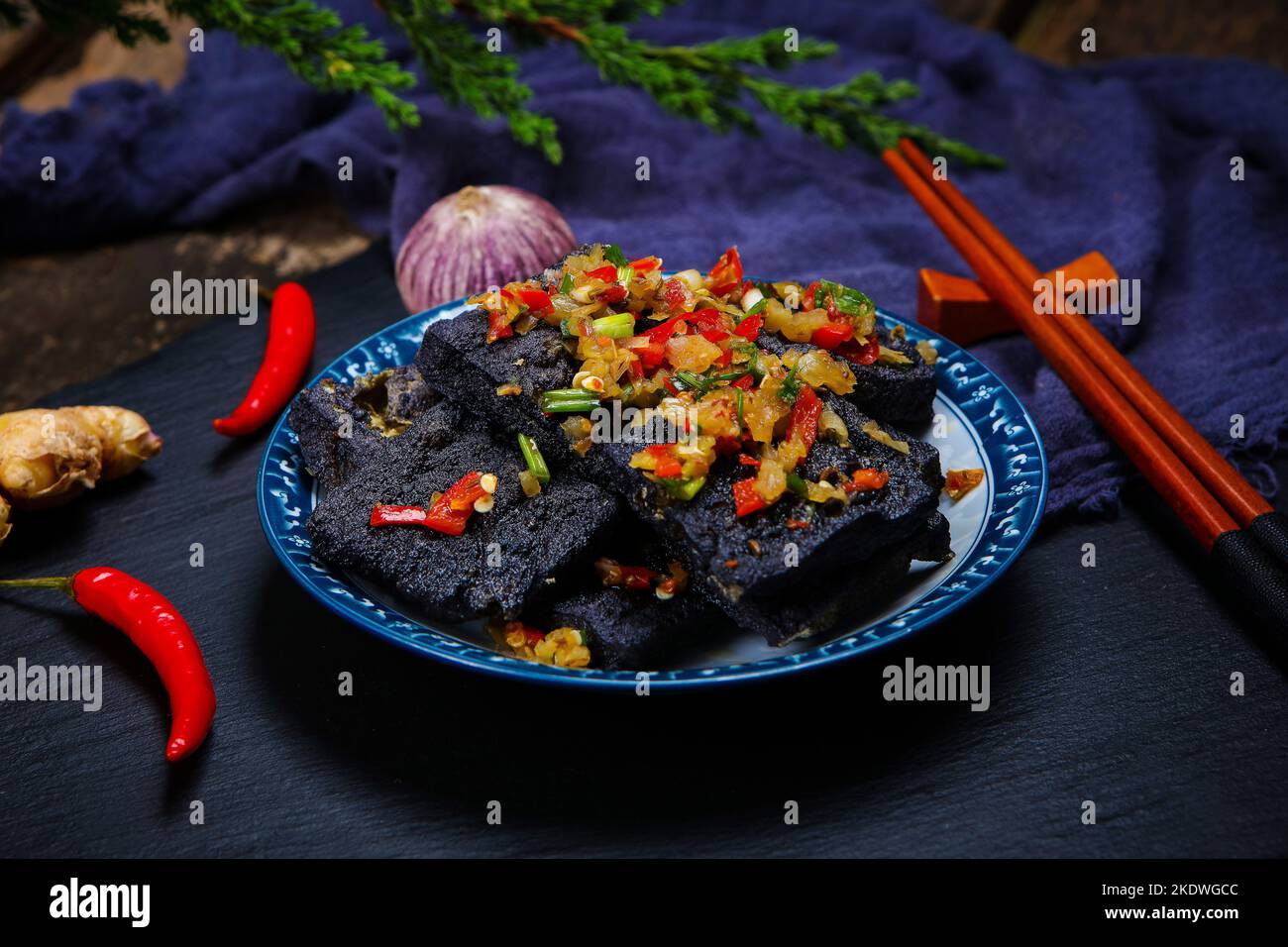 A plate of stinky tofu Stock Photo - Alamy