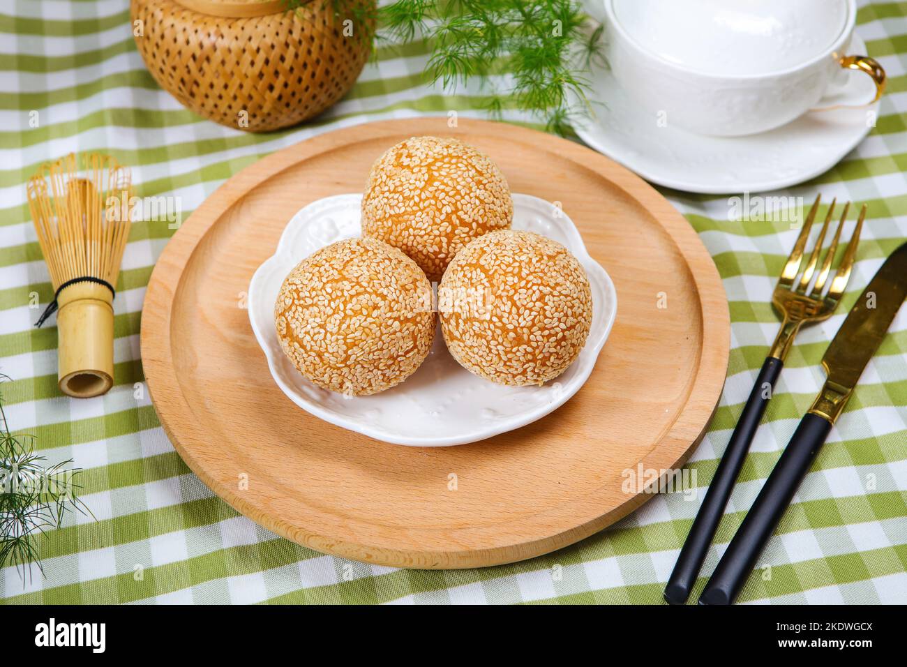 Three sesame balls Stock Photo - Alamy