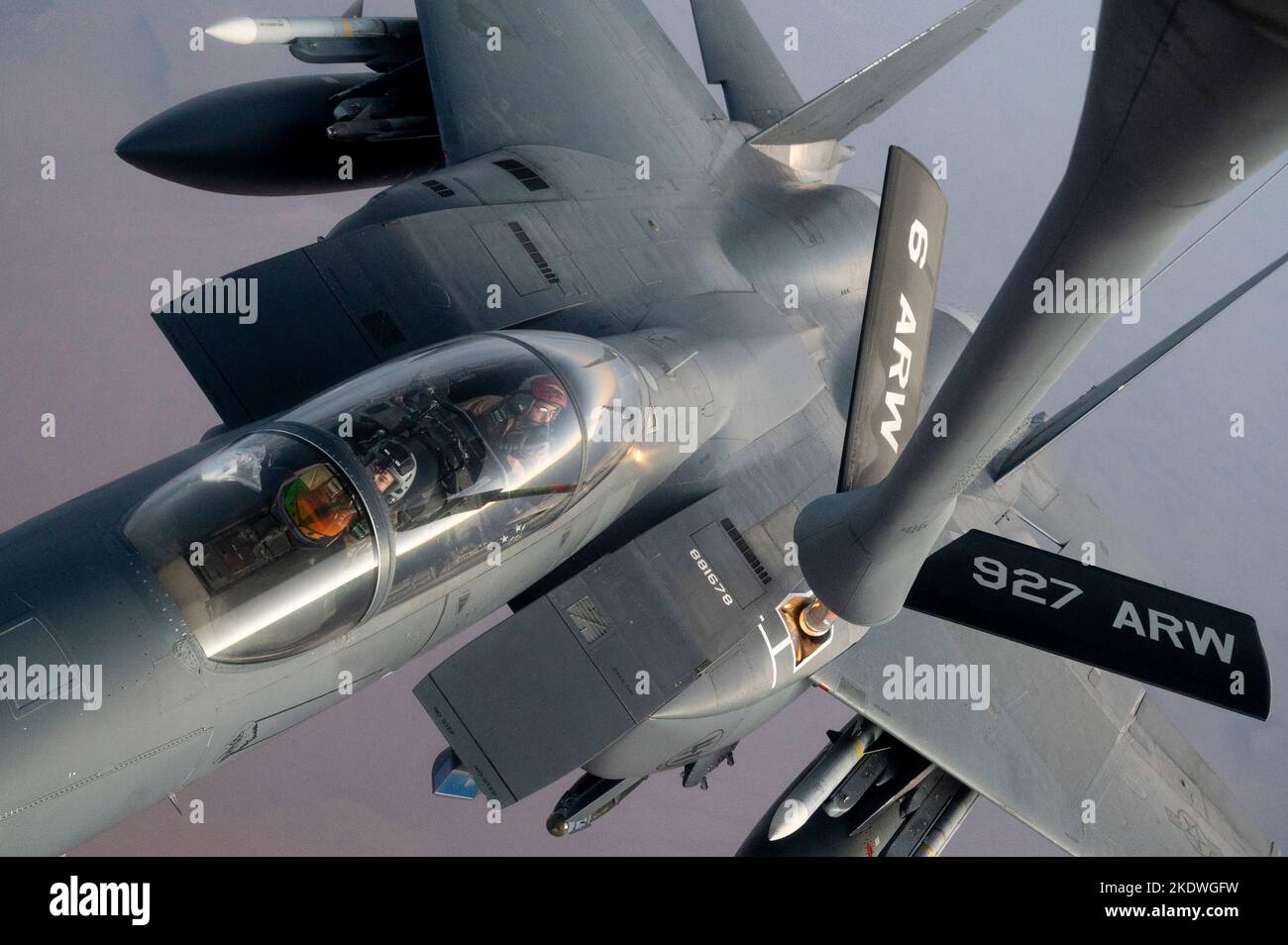 A U.S. Air Force F-15E Strike Eagle aircraft assigned to the 335th ...