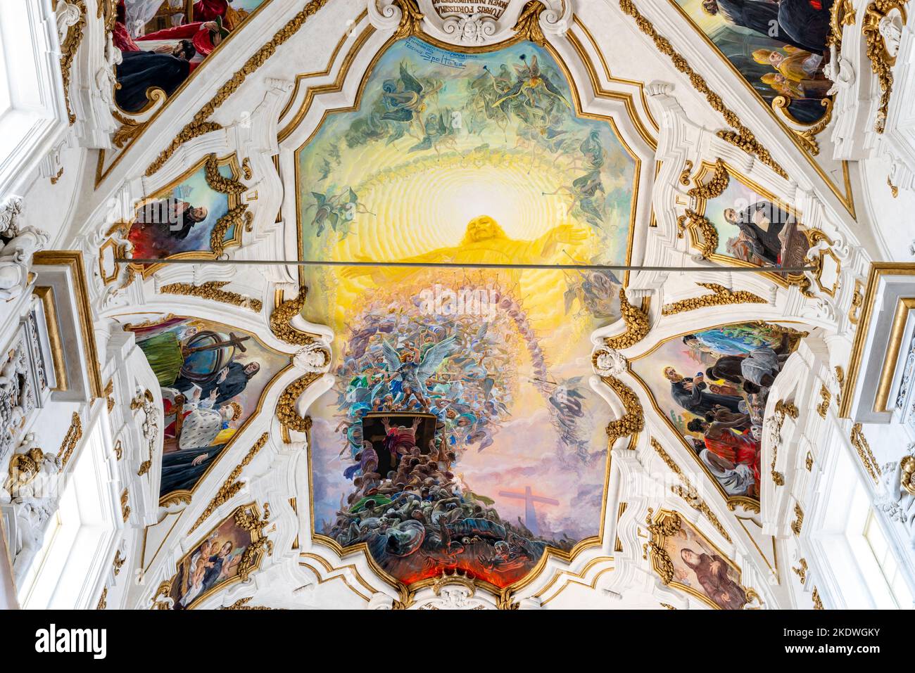 Colourful Ceiling Frescoes At The Church Of The Gesu (also known as The ...