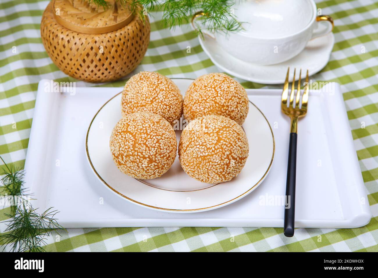Four sesame balls Stock Photo - Alamy