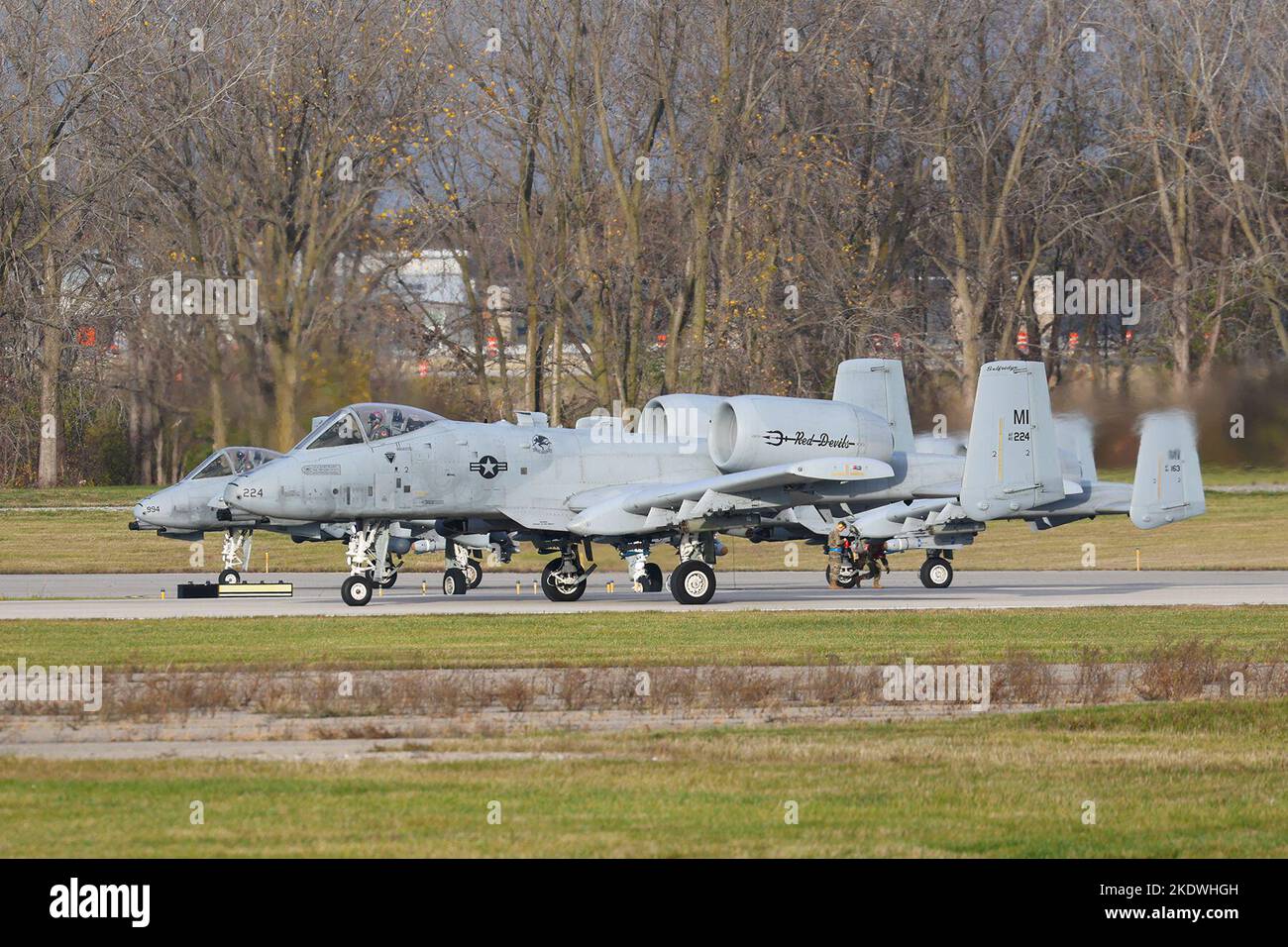 A-10 Thunderbolt II aircraft assigned to the 107th Fighter Squadron, at ...
