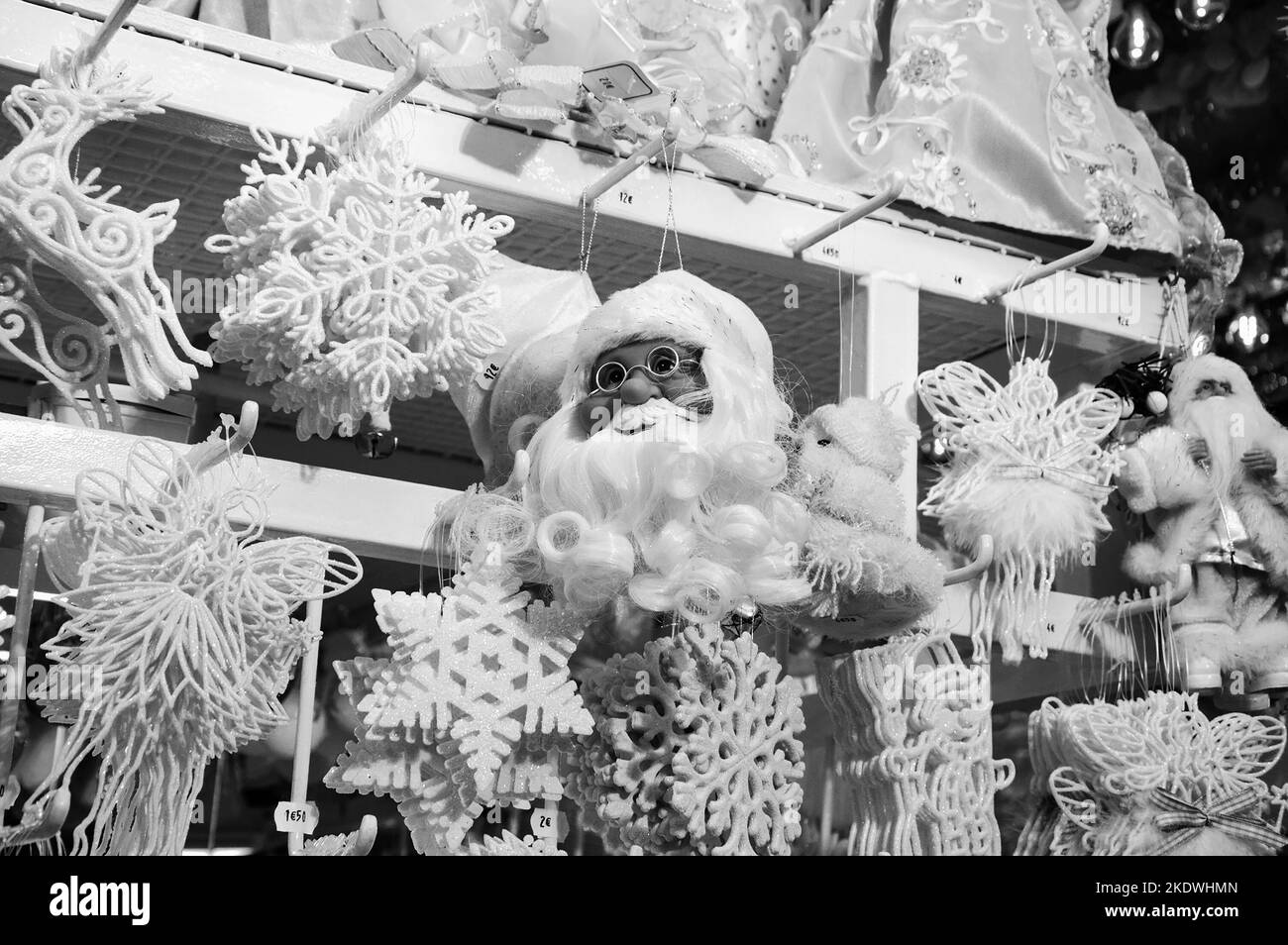 Santa claus presents snow Black and White Stock Photos & Images - Alamy