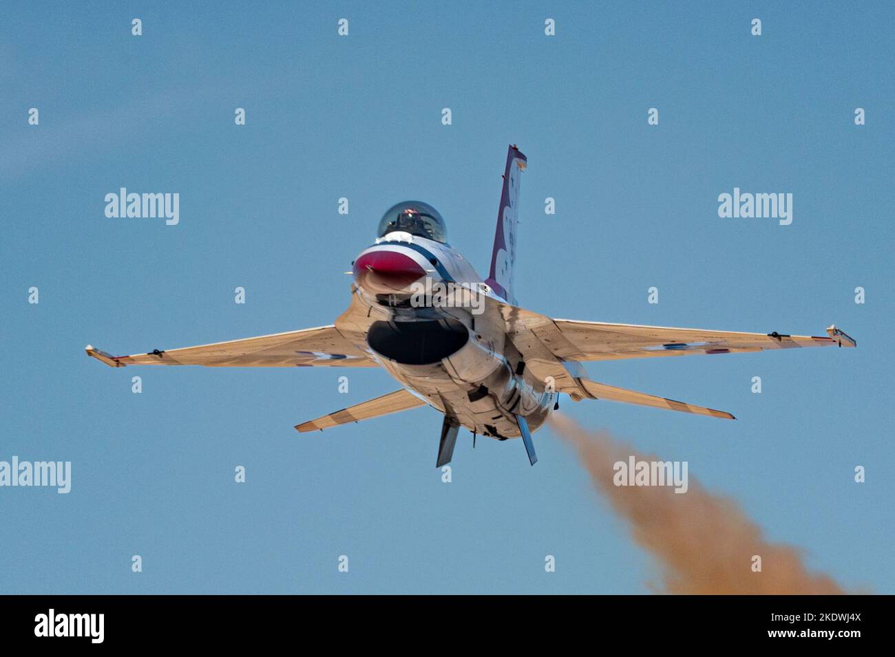 An F-16 Fighting Falcon fighter jet assigned to the U.S. Air Force Air ...