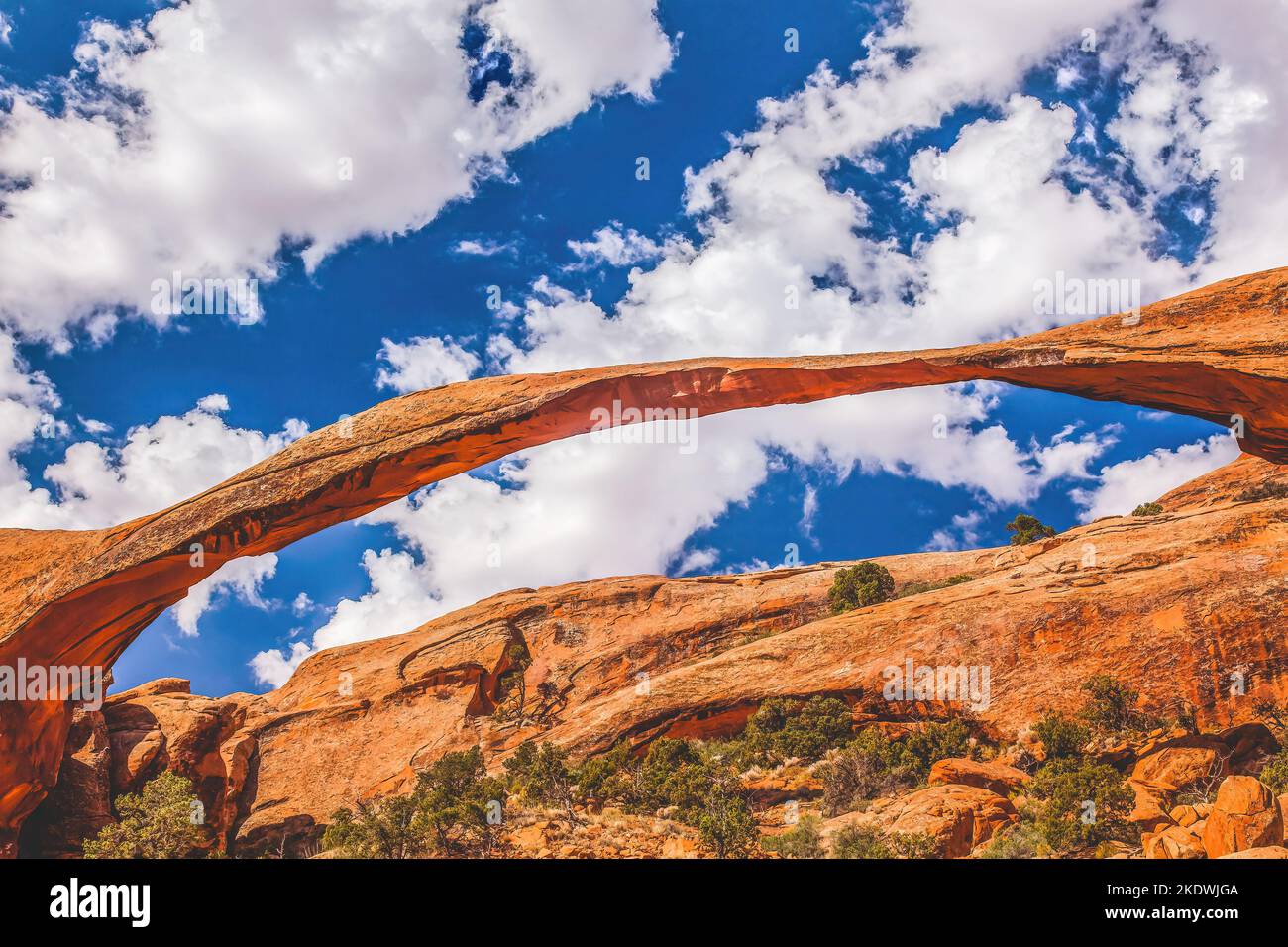 Colorful Landscape Arch Big Blue Sky Rock Canyon Devils Garden Arches ...