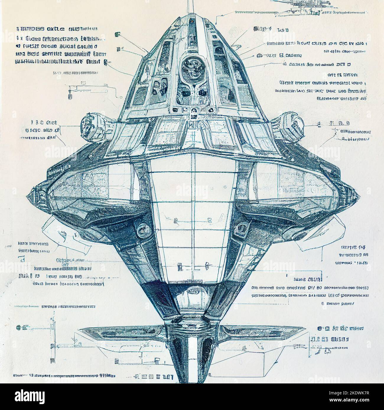 Spaceship blueprint hi-res stock photography and images - Alamy