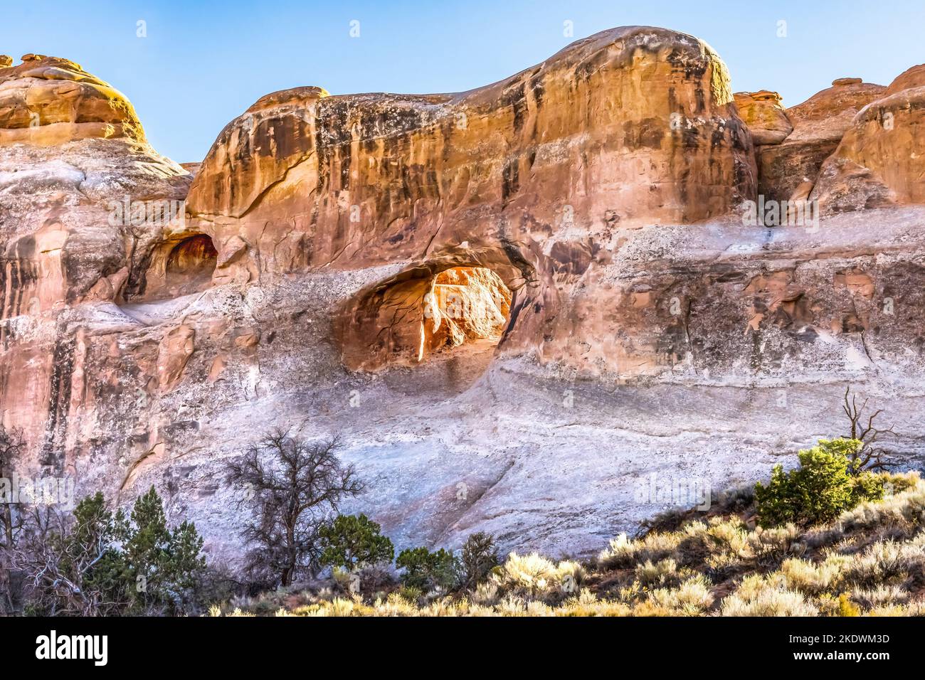 Colorful Tunnel Arch Evening Devils Garden Arches National Park Moab Utah USA Southwest Stock ...