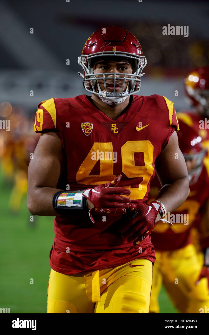 November 05, 2022 USC Trojans defensive lineman Tuli Tuipulotu #49 in ...