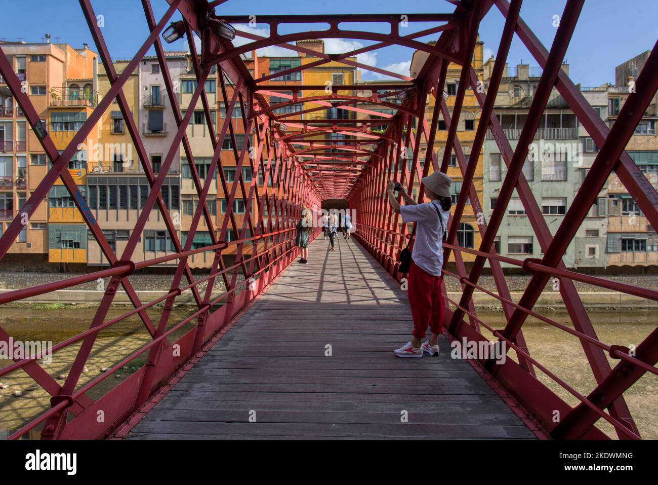 Girona, Spain - 21st October 2022: A tourist takes a photograph of the ...