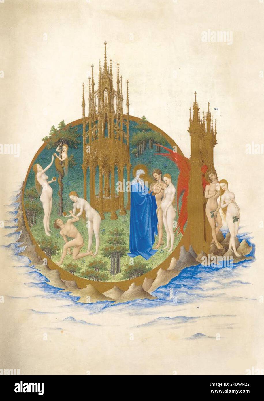 Garden of Eden (Les Très Riches Heures du duc de Berry Stock Photo - Alamy
