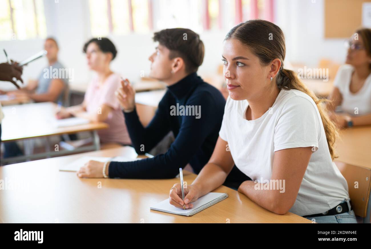 Group of students of different ages in advanced training courses Stock ...