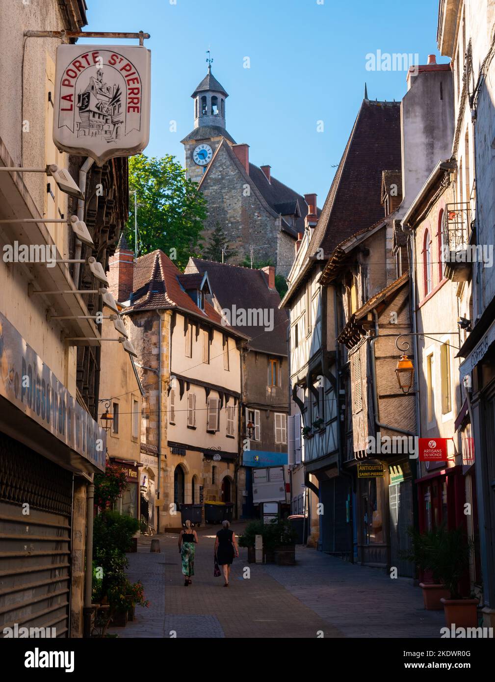View of the old streets of Montlucon, France Stock Photo - Alamy