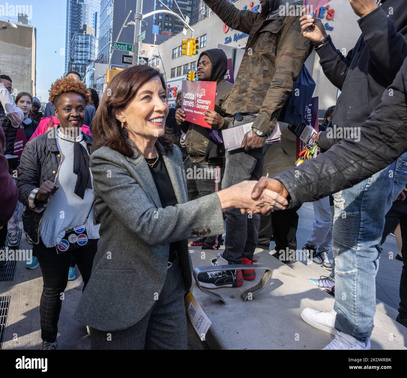 BROOKLYN, N.Y. — November 8, 2022: New York Governor Kathy Hochul (D ...