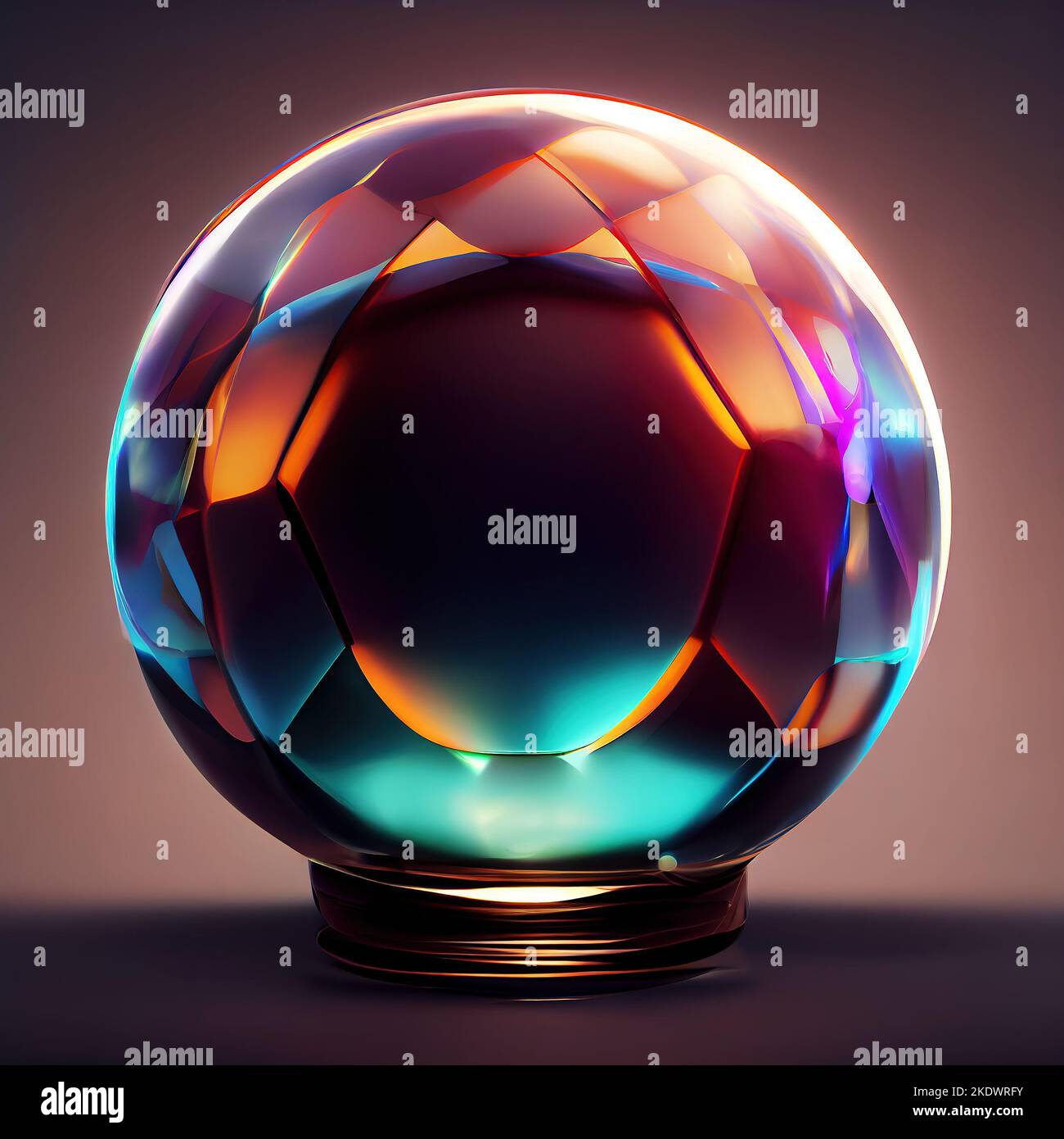 Magic glass ball. Sparkling magical colorful glass ball. 3D Digital ...
