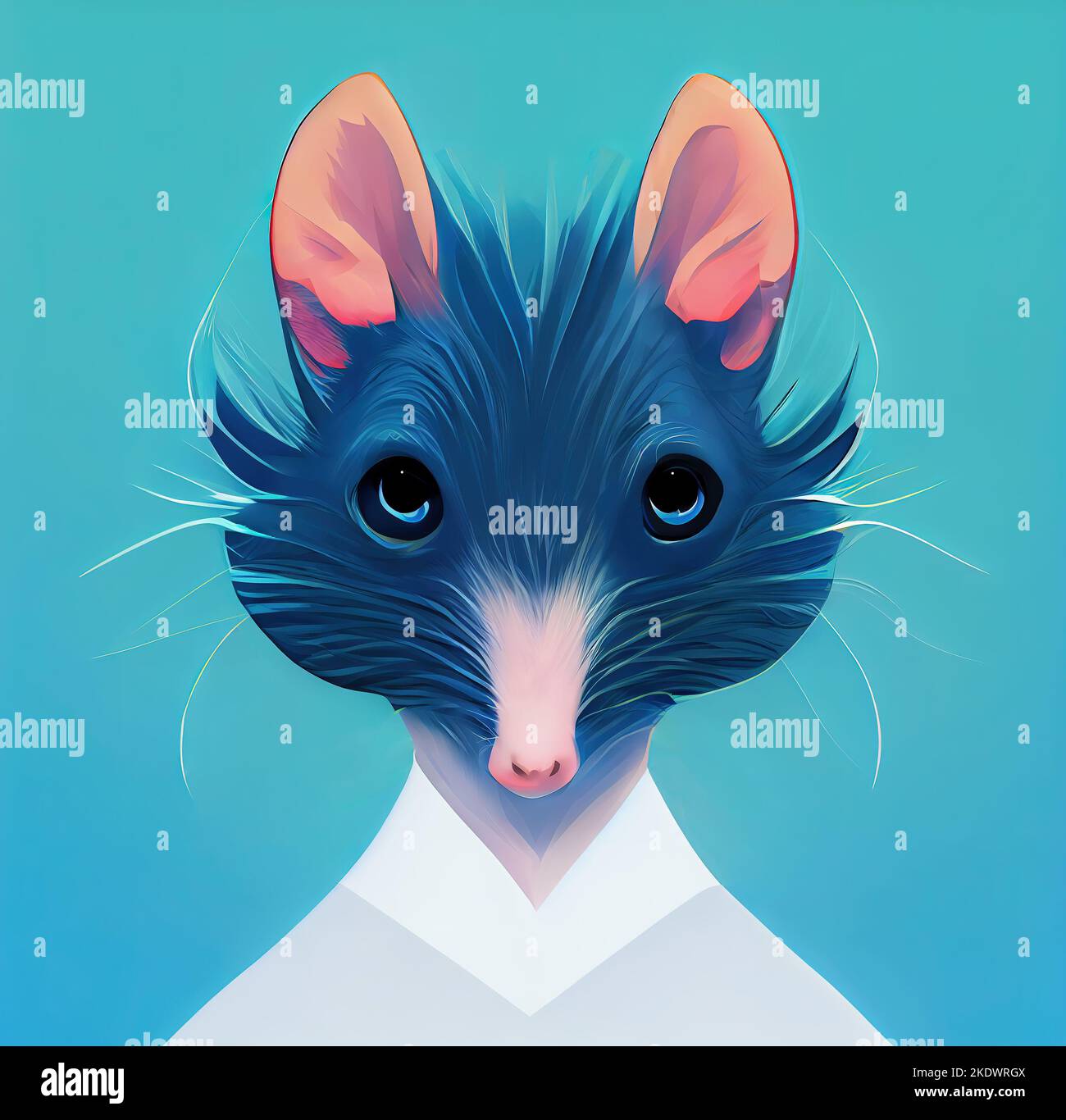 Abstract mouse portrait. Cartoon mouse head. Digital illustration Stock ...