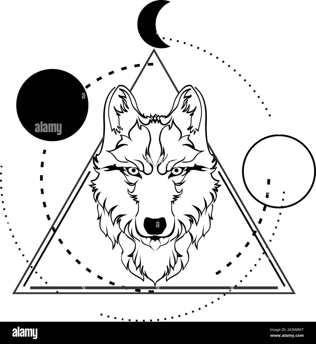 Abstract triangle drawing wolf head Stock Vector Images - Alamy