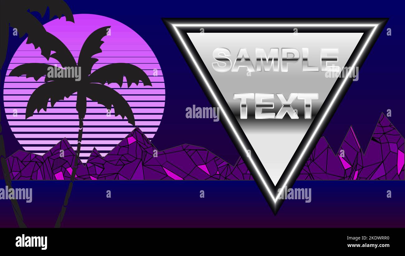 tropical chrome retro style summer background illustration in vector ...