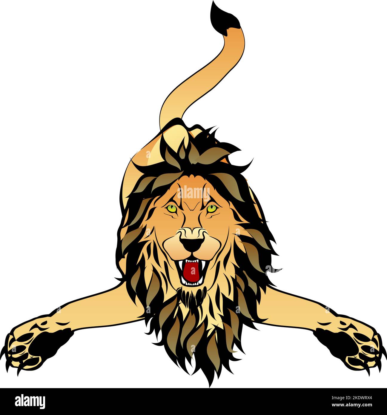 lion tattoo illustration isolated colorful design in vector format ...