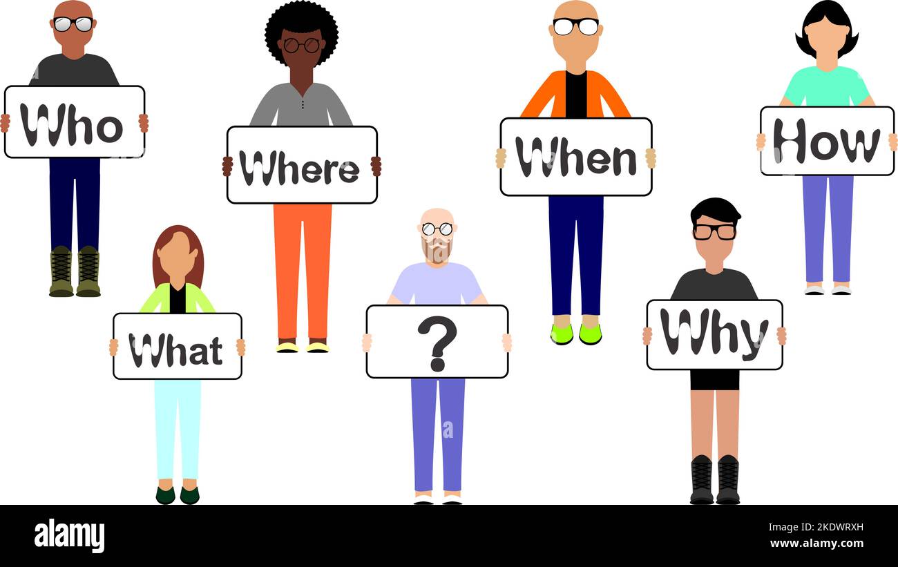 Inclusive People Holding Placard Billboard Cartoon Illustration Set