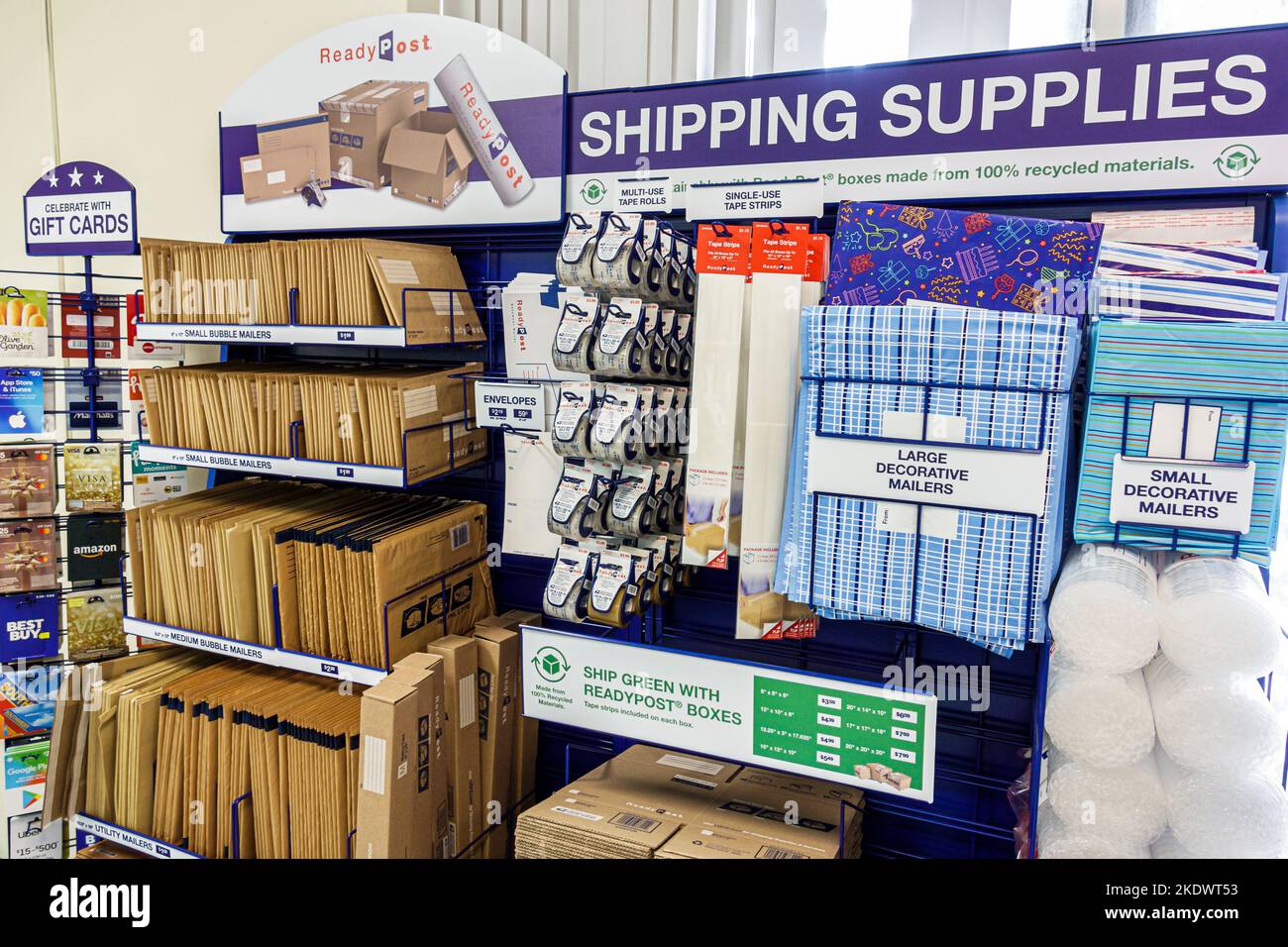 Shipping supplies display sale retail shelf shelves hi-res stock ...