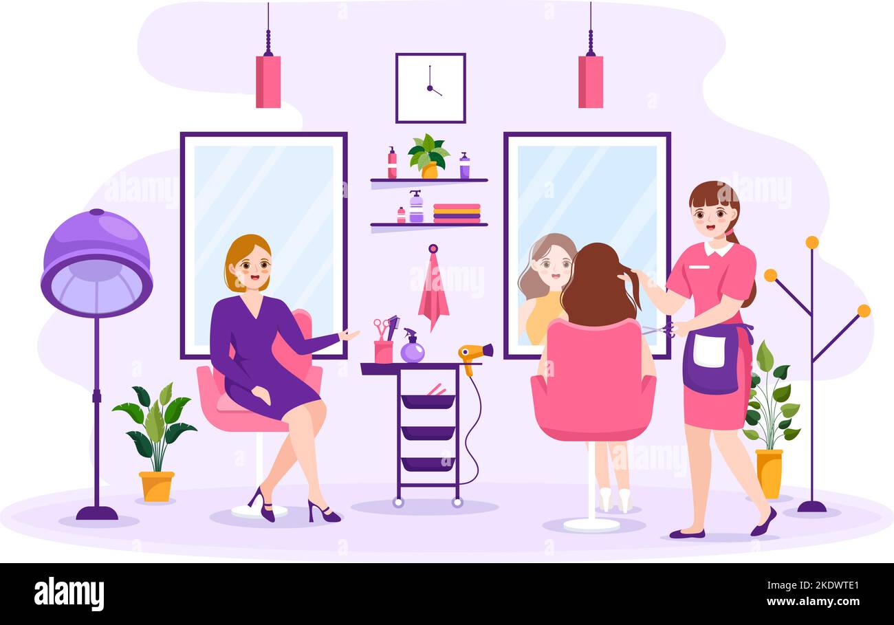 Hair Salon with Hairdresser, Haircut, Haircare and Hairstyle in Beauty ...